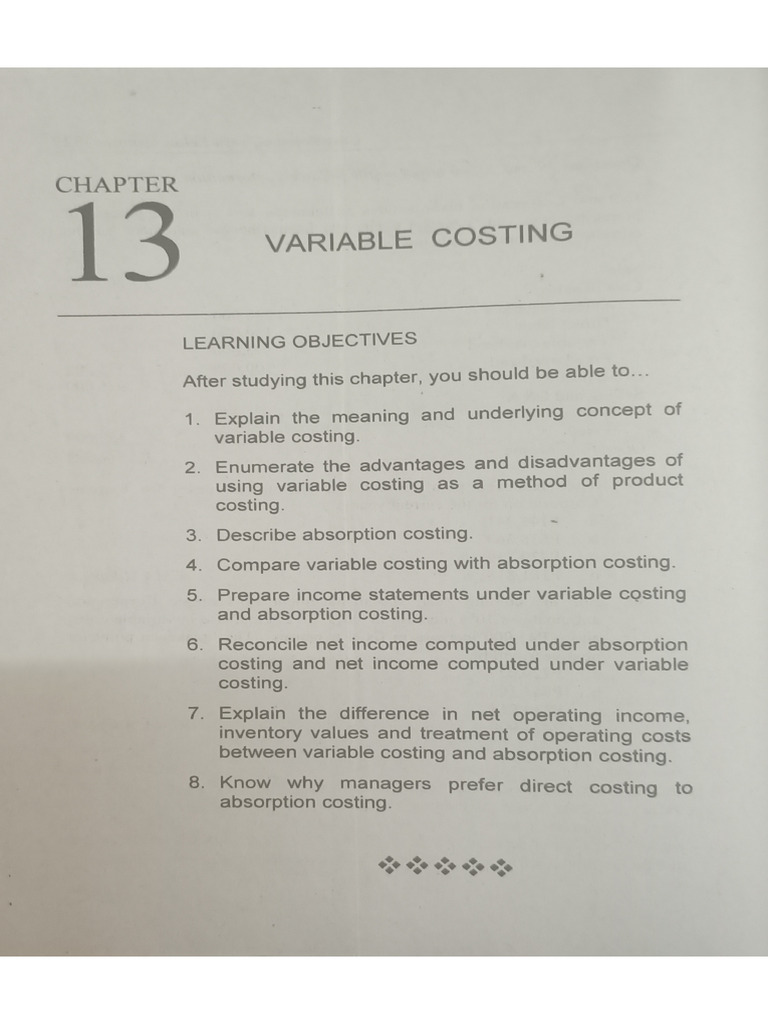 Variable and Absorption Costing | PDF