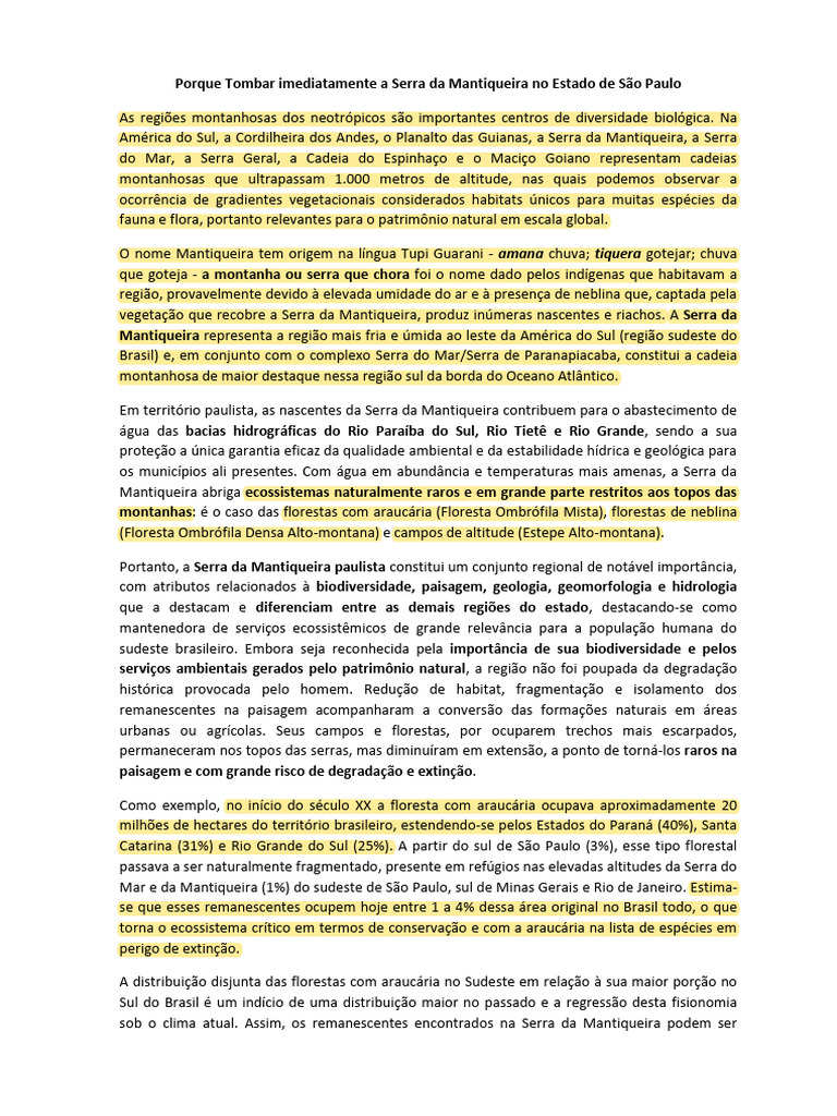 ARZOLLA, Frederico A. R. Dal Pozzo. Porque Tombar Imediatamente A Serra ... ARZOLLA, Frederico A. R. Dal Pozzo. Porque Tombar Imediatamente A Serra ...