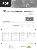 Prova CAED 2025 - 1° Ano Matemática M0108 | PDF