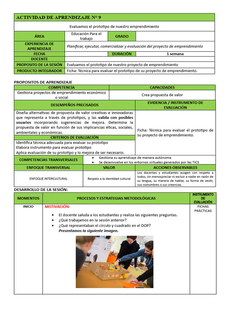 Sesión 9 Fase Evaluar DT | PDF | Evaluación | Aprendizaje
