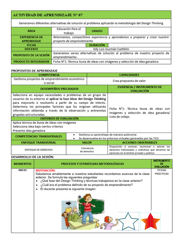 Alternativas en la Fase Idear de Design Thinking | PDF | Evaluación ...