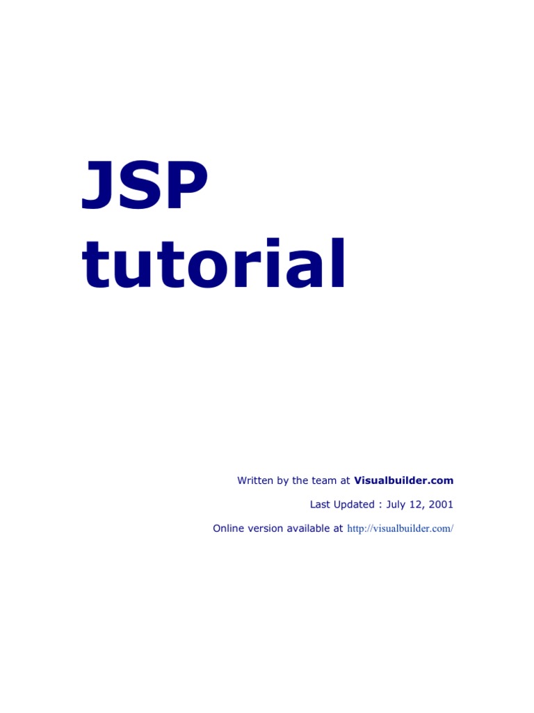 Pdf Jsp Tutorial 