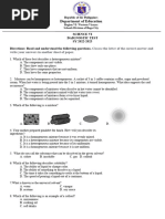 Science 6 Quarter 1 Summative Test 1 | PDF | Mixture | Solubility