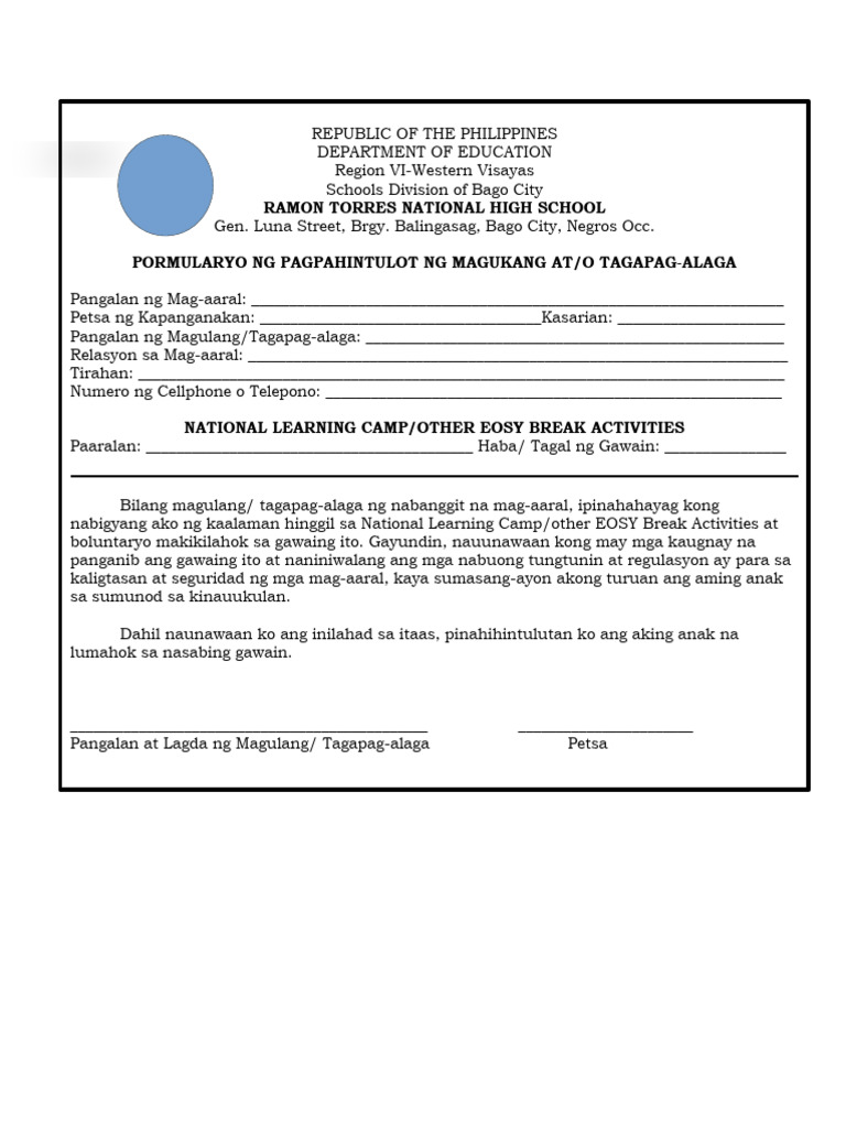 NLC Parents Consent | PDF