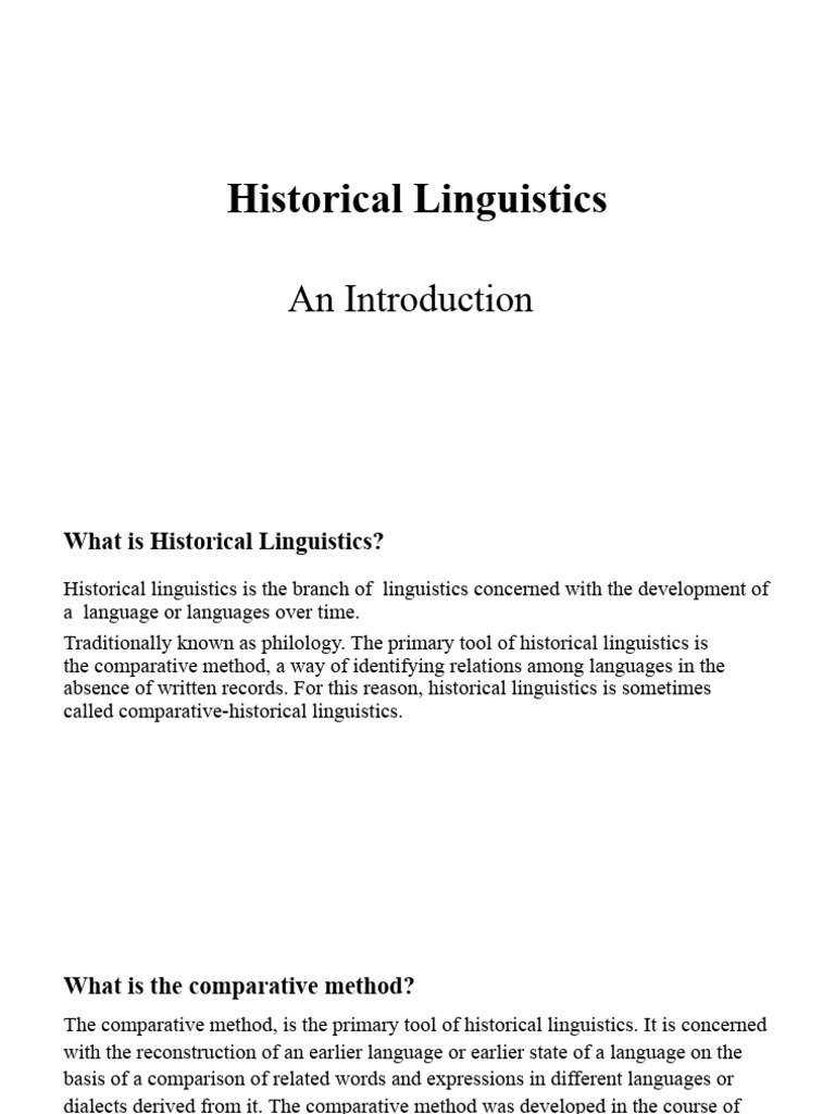 Introduction to Historical Linguistics | PDF | Linguistics | English ...