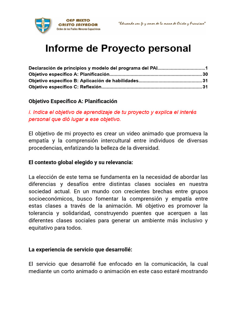 Guia Proyecto Personal Pai V | PDF | Diseño | Empatía