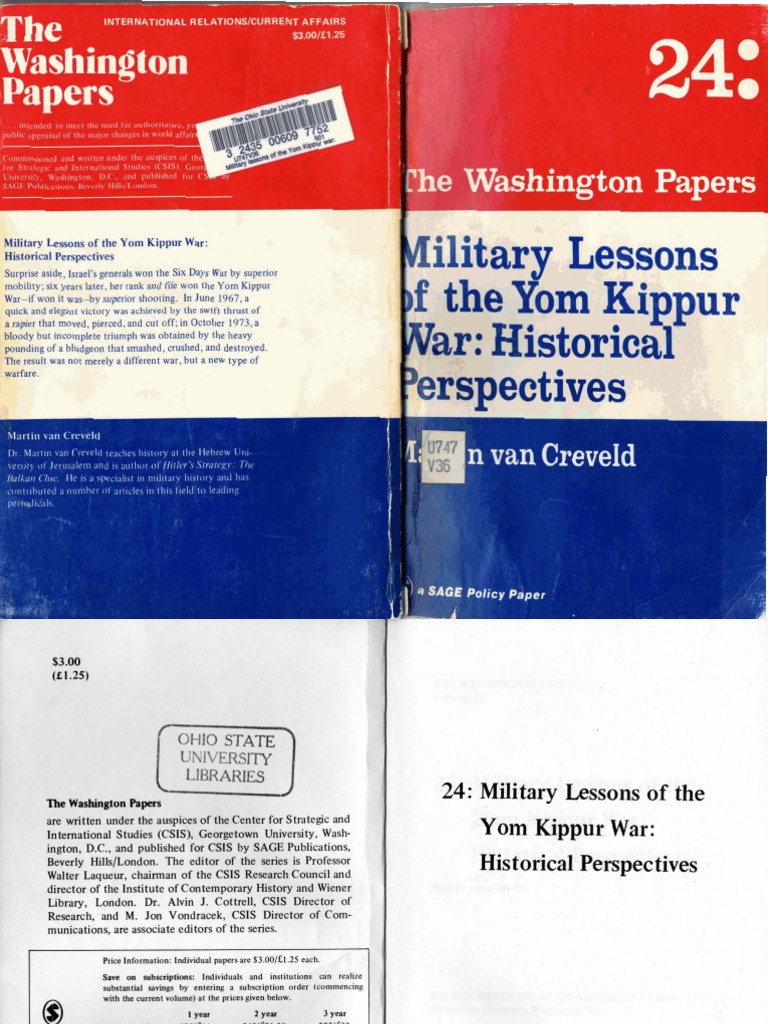 Military Lessons of The Yom Kippur War Historical Perspectives | PDF ...