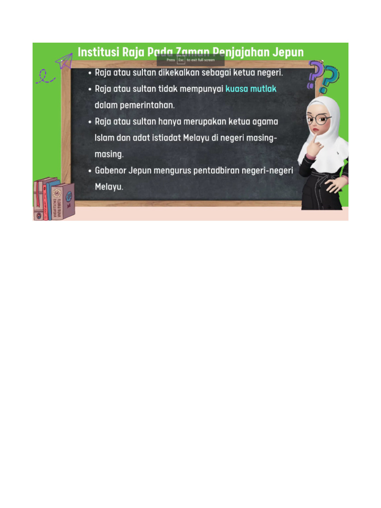 Institusi Raja Zaman Penjajahan Jepun | PDF