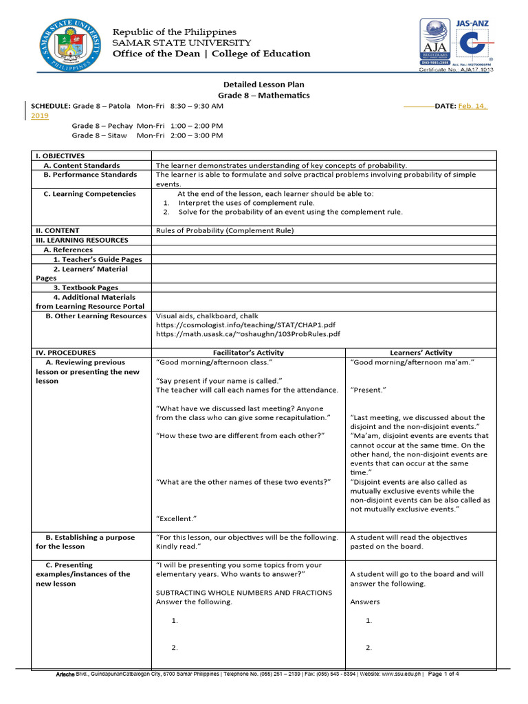 Complement Rule | PDF | Probability | Learning