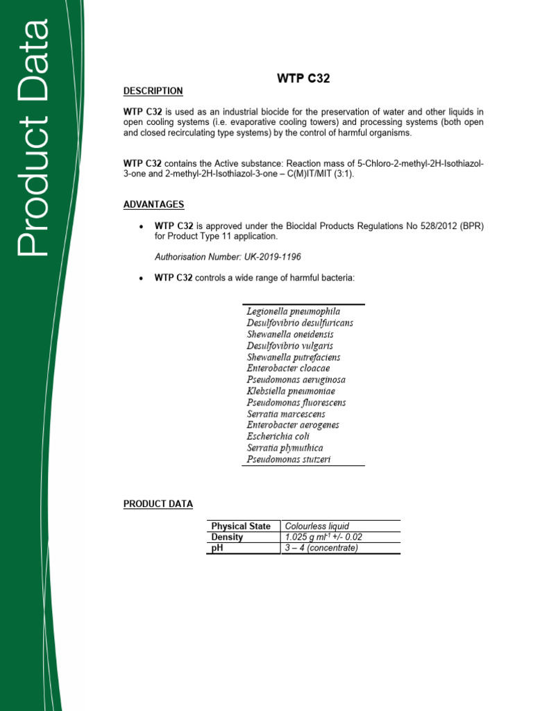 WTP C32 | PDF | Water | Pseudomonas
