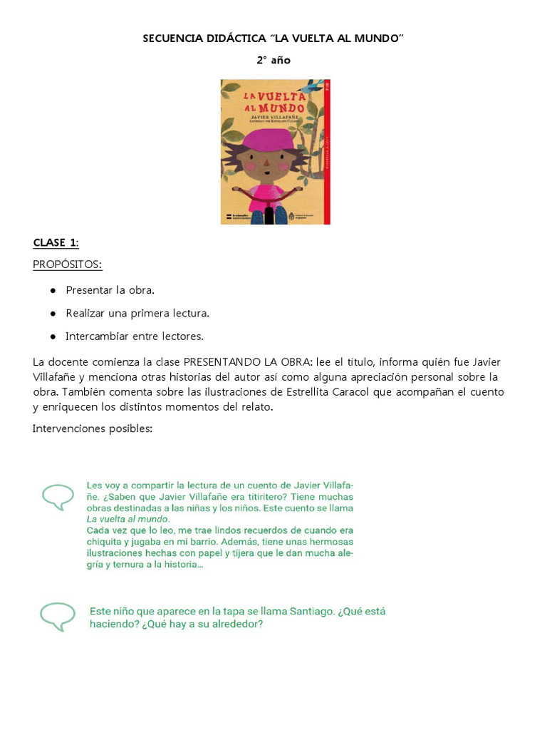 Secuencia Didáctica La Vuelta Al Mundo | PDF | Cuentos