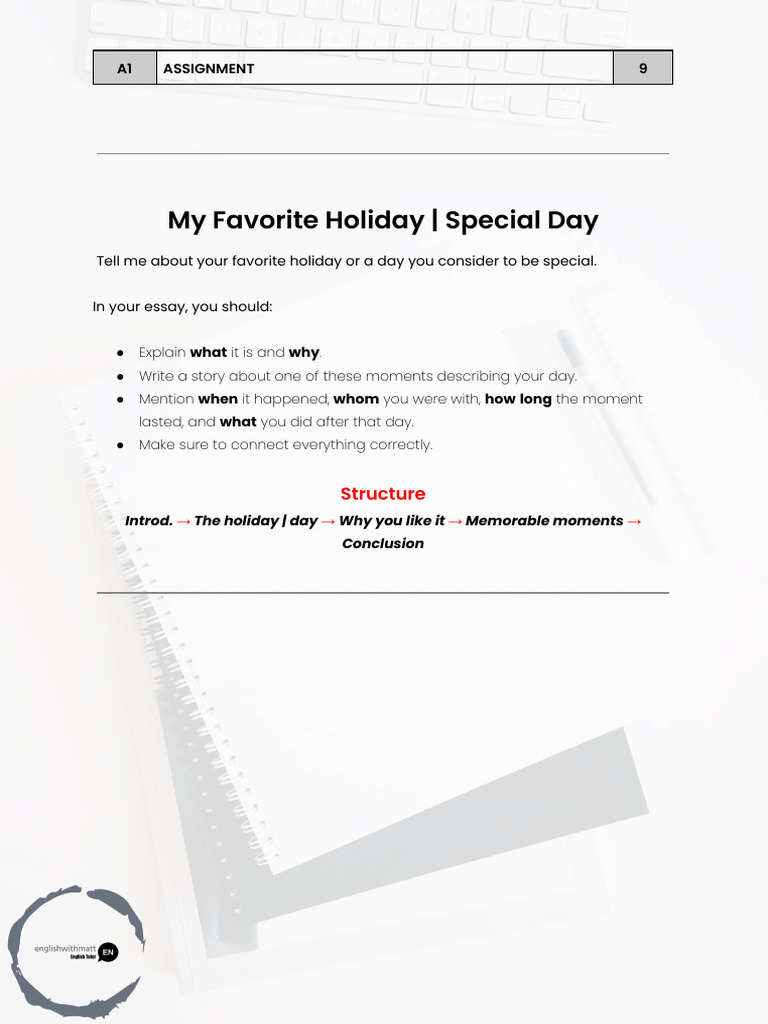 My Favorite Holiday - Special Day | PDF