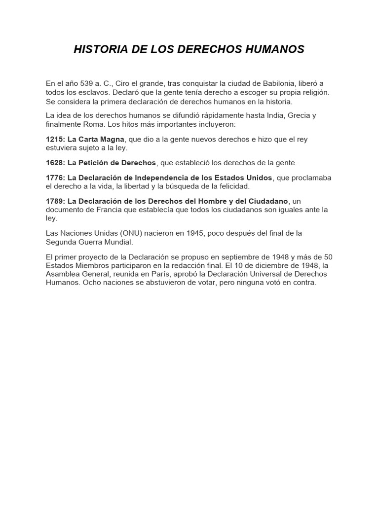 Historia de Los Derechos Humanos | PDF
