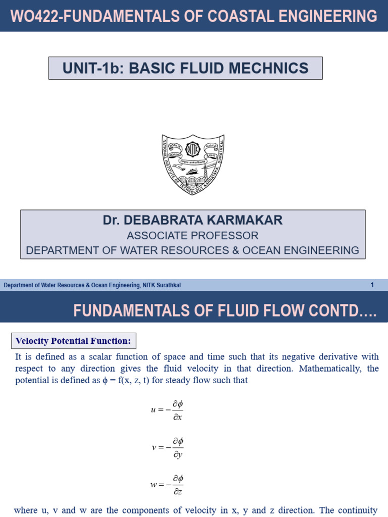 WO422 Unit 1b Basic Fluid Mechanics | PDF | Fluid Dynamics | Applied And Interdisciplinary Physics