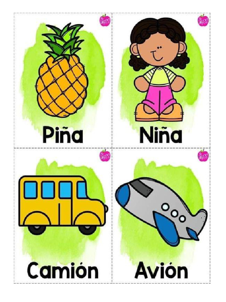 Anexos #9 Tarjetas de Dibujos Con Su Palabra | PDF