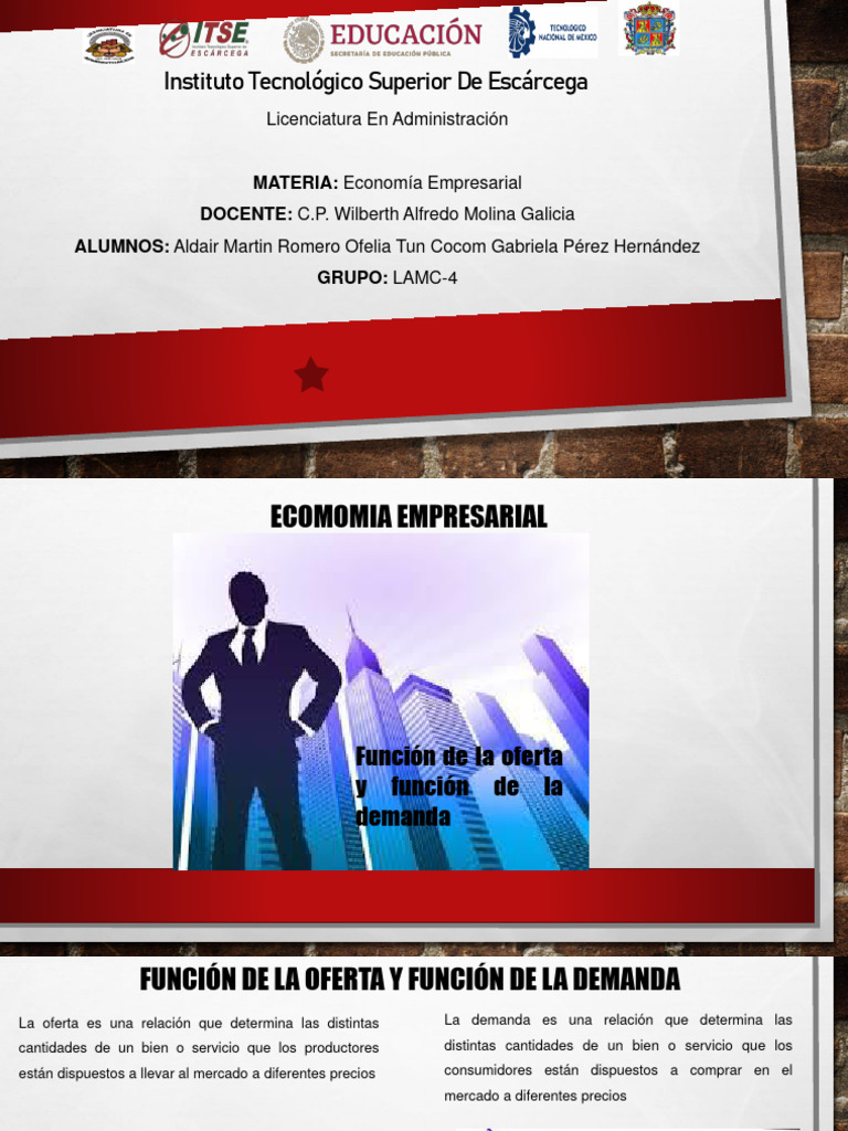 Expocision de Oferta y Demanda Economia Tema 2 | PDF | Oferta (economía) | Elasticidad (economía)