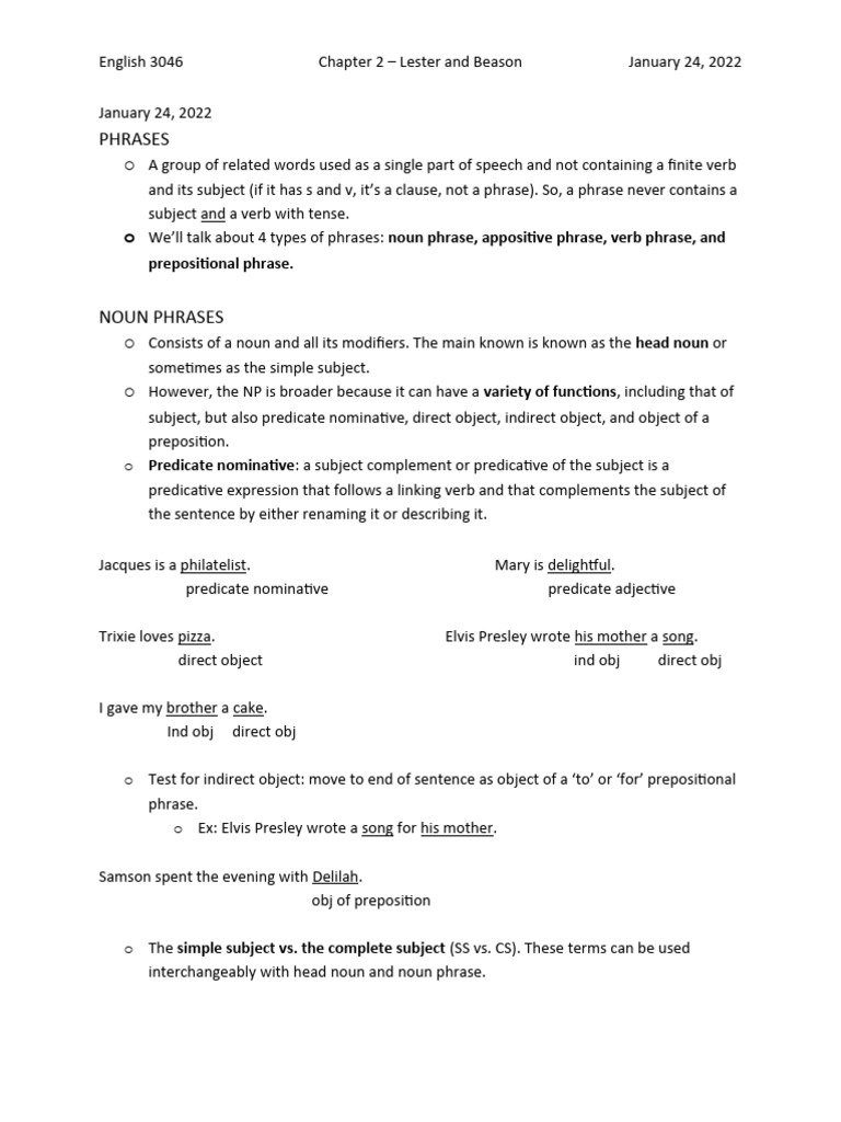 English Grammar Notes | PDF | Verb | Predicate (Grammar)