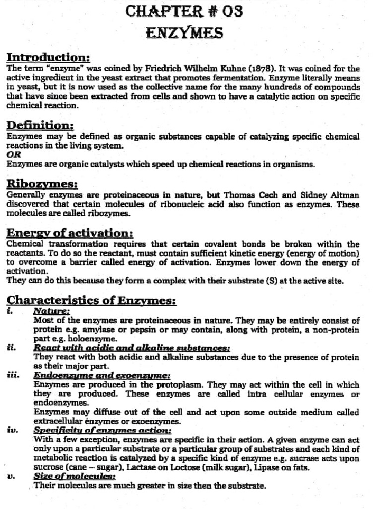 Biology XI Chapter 03 | PDF