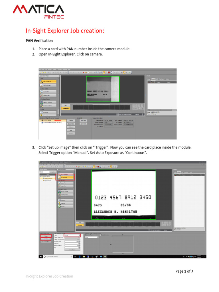 In-Sight Explorer Job Create | PDF | Camera | Software