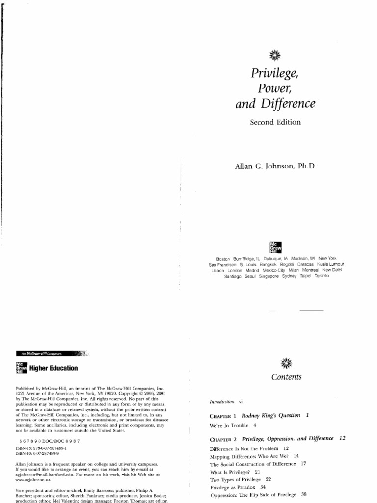 Johnson Privilege Oppression and Difference | PDF | Race (Human Categorization) | Disability