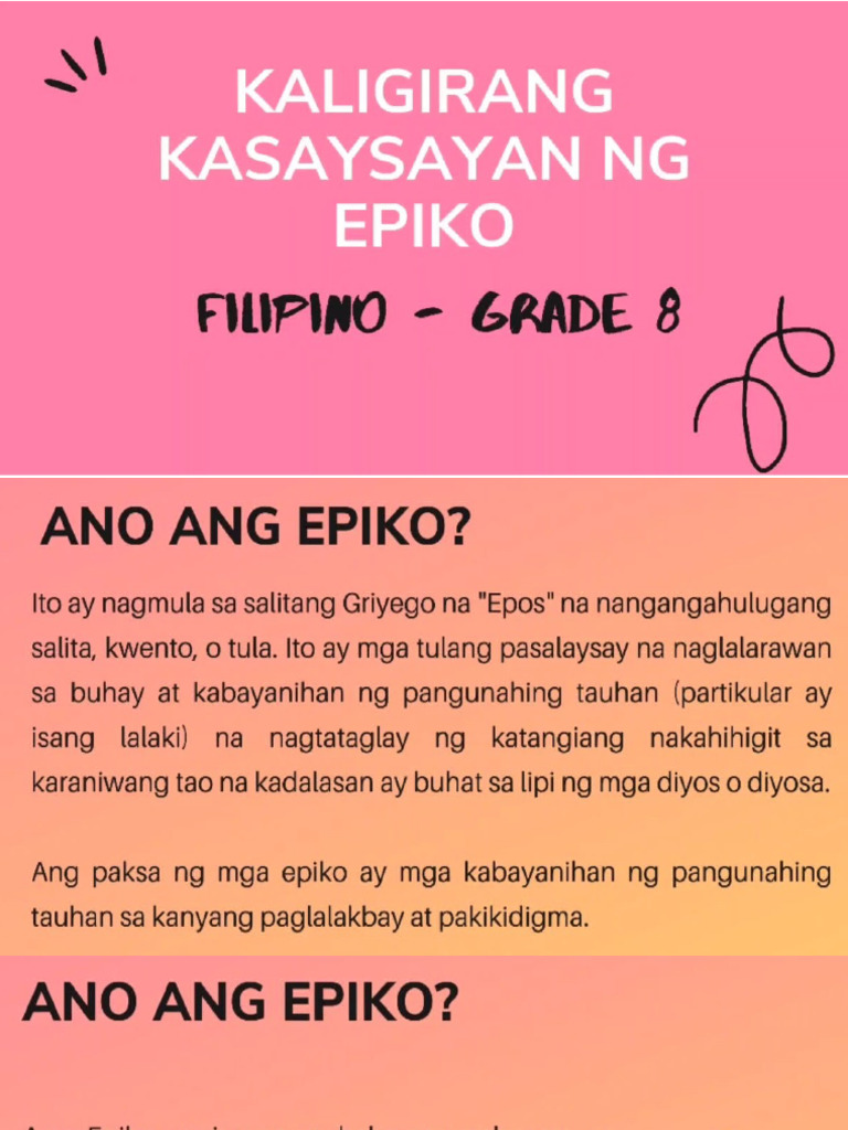 Epiko Grade8 | PDF