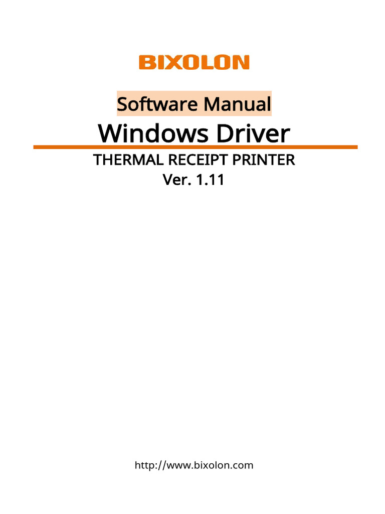 Manual - POS - Windows Driver - English - V1.11 | PDF | Printer (Computing) | Microsoft Windows