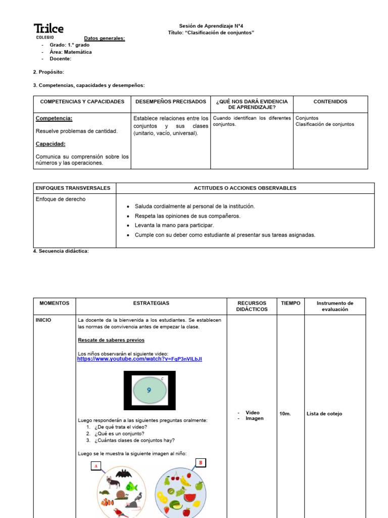 Copia de 1° - SEMANA 4 - MAT - CLASIFICACION DE CONJUN TOS SESION 4 ...