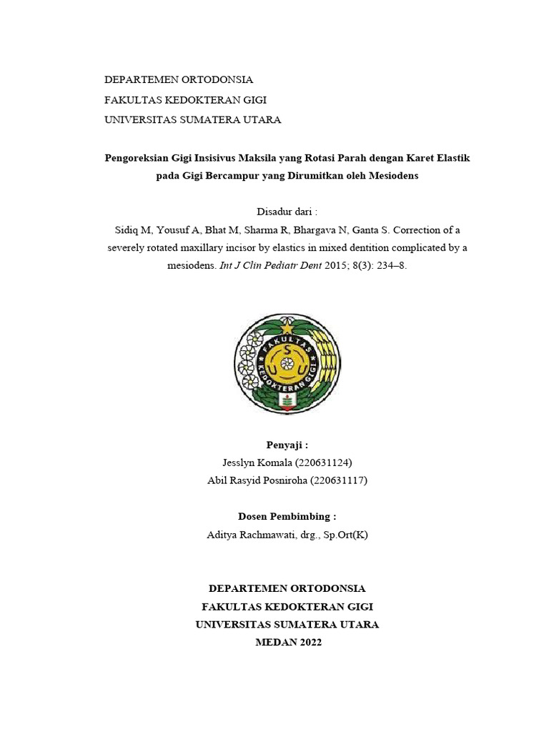 Paper Saduran Ortodonsia | PDF