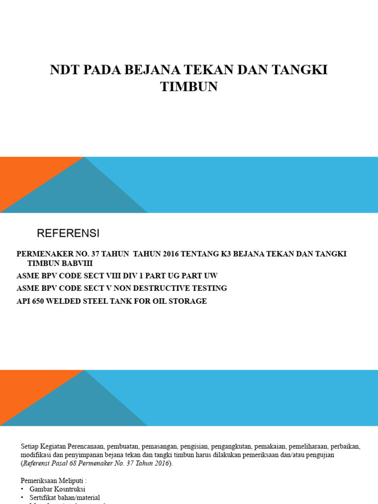 NDT Pada Bejana Tekan Dan Tangki Timbun | PDF