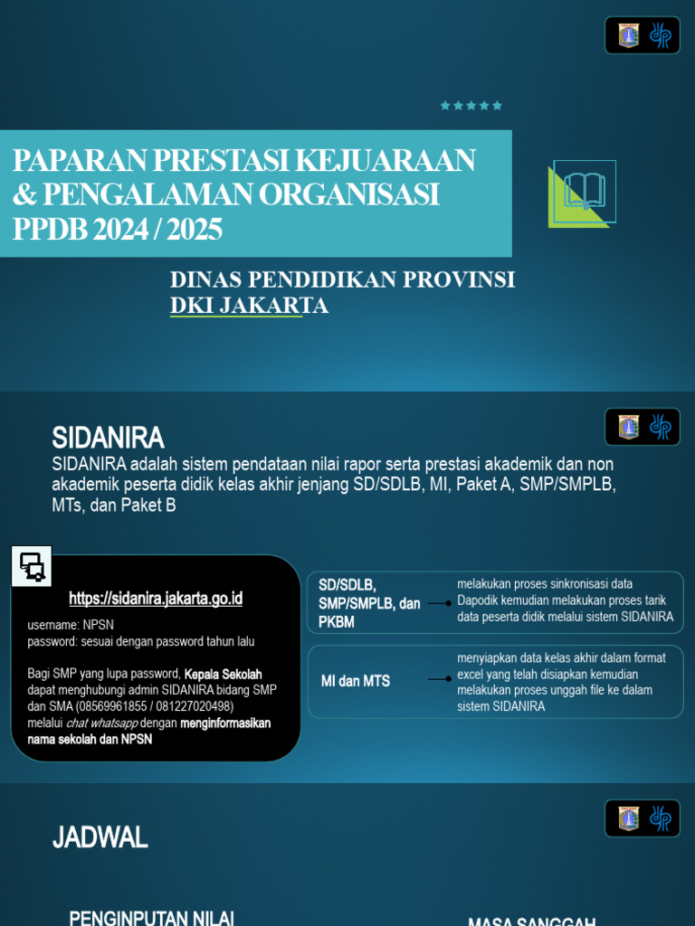 Paparan Prestasi Sidanira PPDB DKI 2024-2025 | PDF