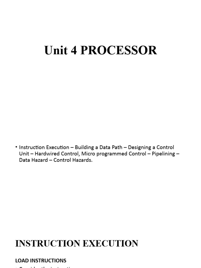 Unit 4 | PDF | Central Processing Unit | Computer Hardware