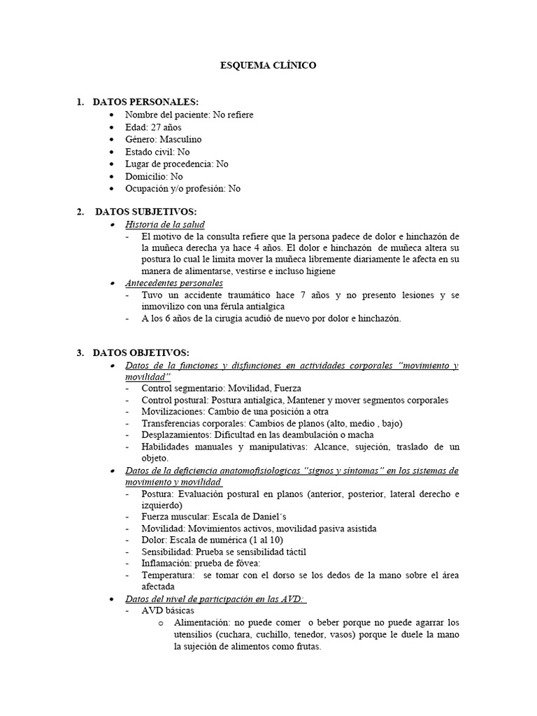 Esquema Clínico | PDF | Dolor | Enfermedades y trastornos humanos