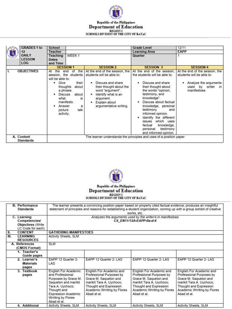EAPP Q2 - W1-4 - Final | PDF | Argument | Fallacy