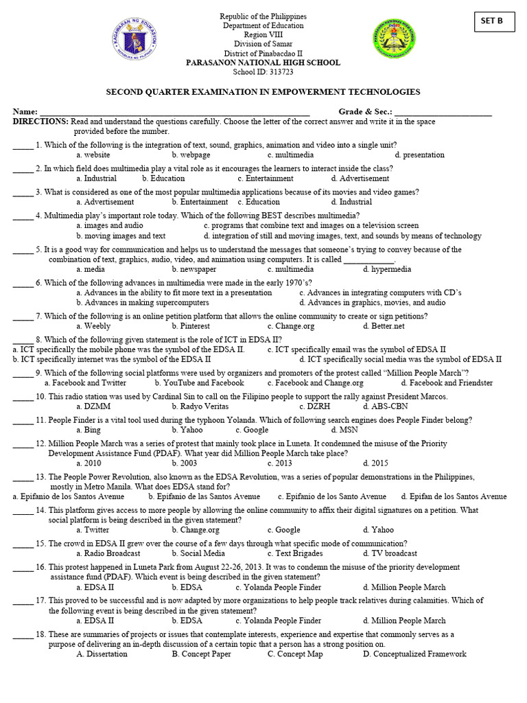 Test Questionnaire Emp - Tech Q2 | PDF | Infographics | Multimedia