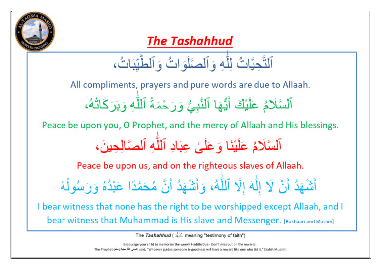 The Tashahhud: All Compliments, Prayers and Pure Words Are Due To ...