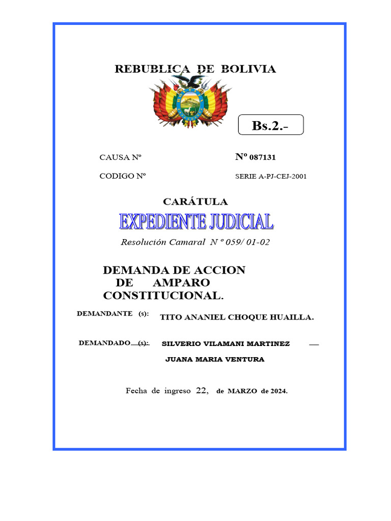 Caratula de Expediente Judicial | PDF