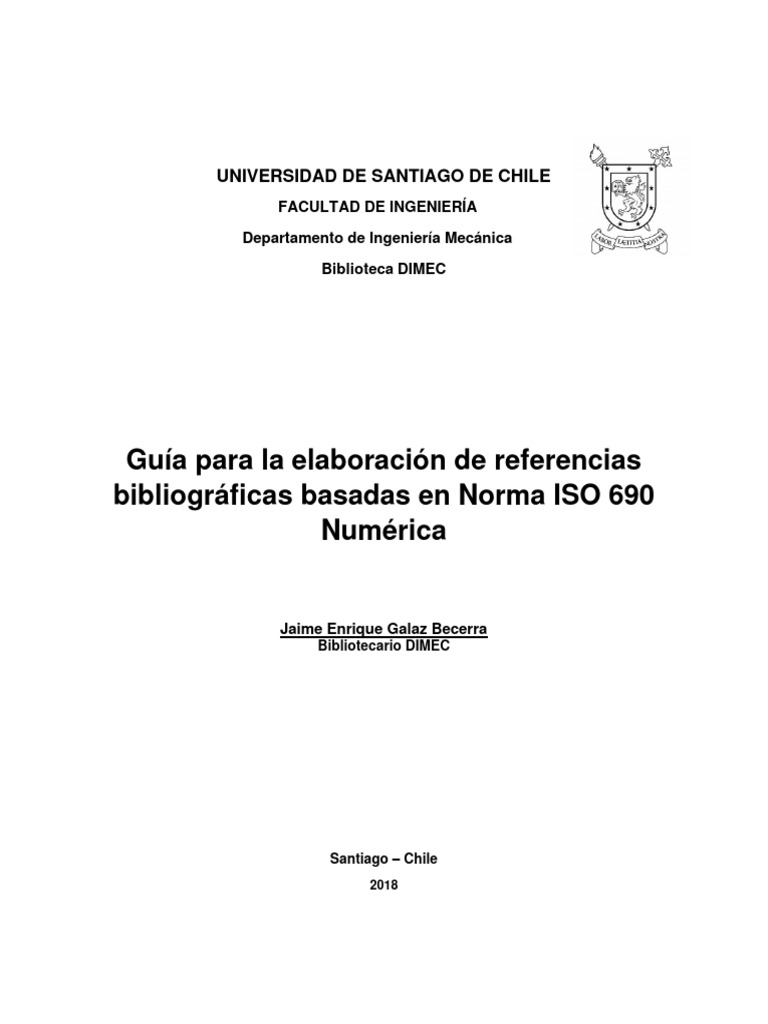 2 Guía Bibliografías ISO 690 DIMEC-USACH | PDF | Citación | Ingeniería ...