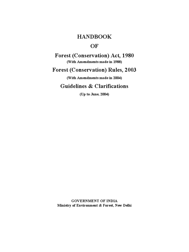 Hand Book of Forest Conservation | PDF | Government Of India ...