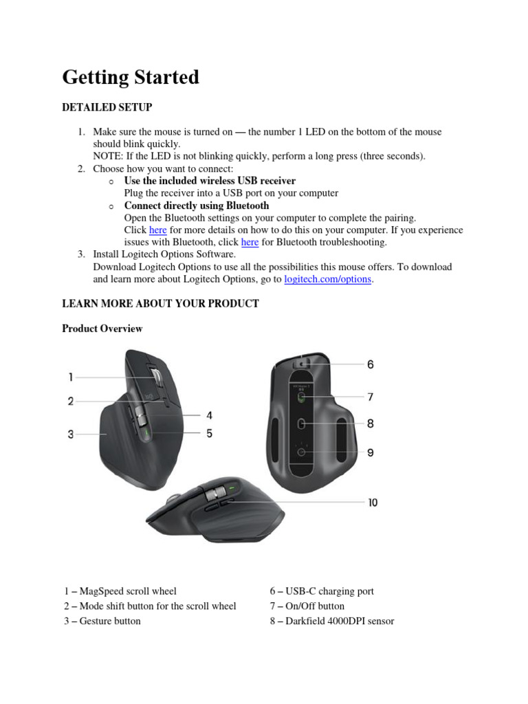 Logitech MX Master 3 Setup Guide | PDF | Office Equipment | System Software