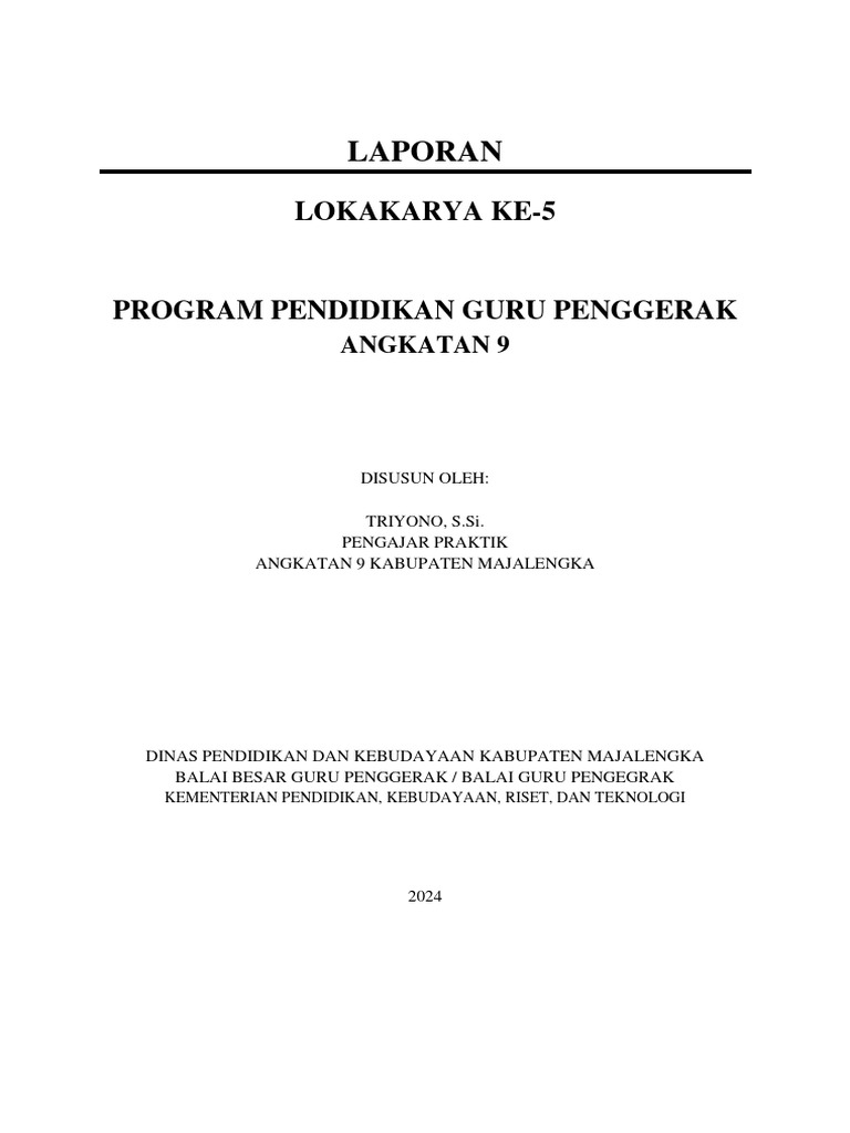 Laporan Lokakarya 5 Kelas L - Triyono | PDF