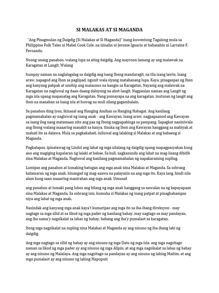 Si Malakas at Si Maganda | PDF