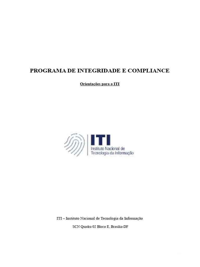 Programa de Integridade e Compliance Assinado 1 | PDF | Conformidade regulatória | Tecnologia da ...