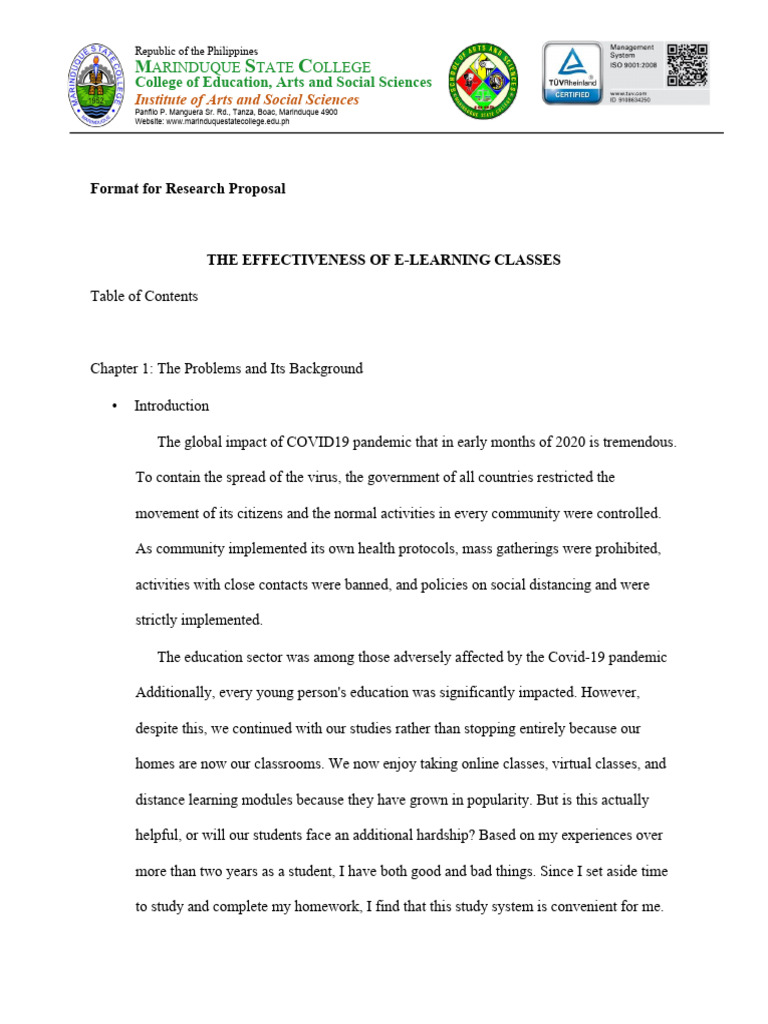 Final Research Proposal (Cams) | PDF | Educational Technology | Distance Education