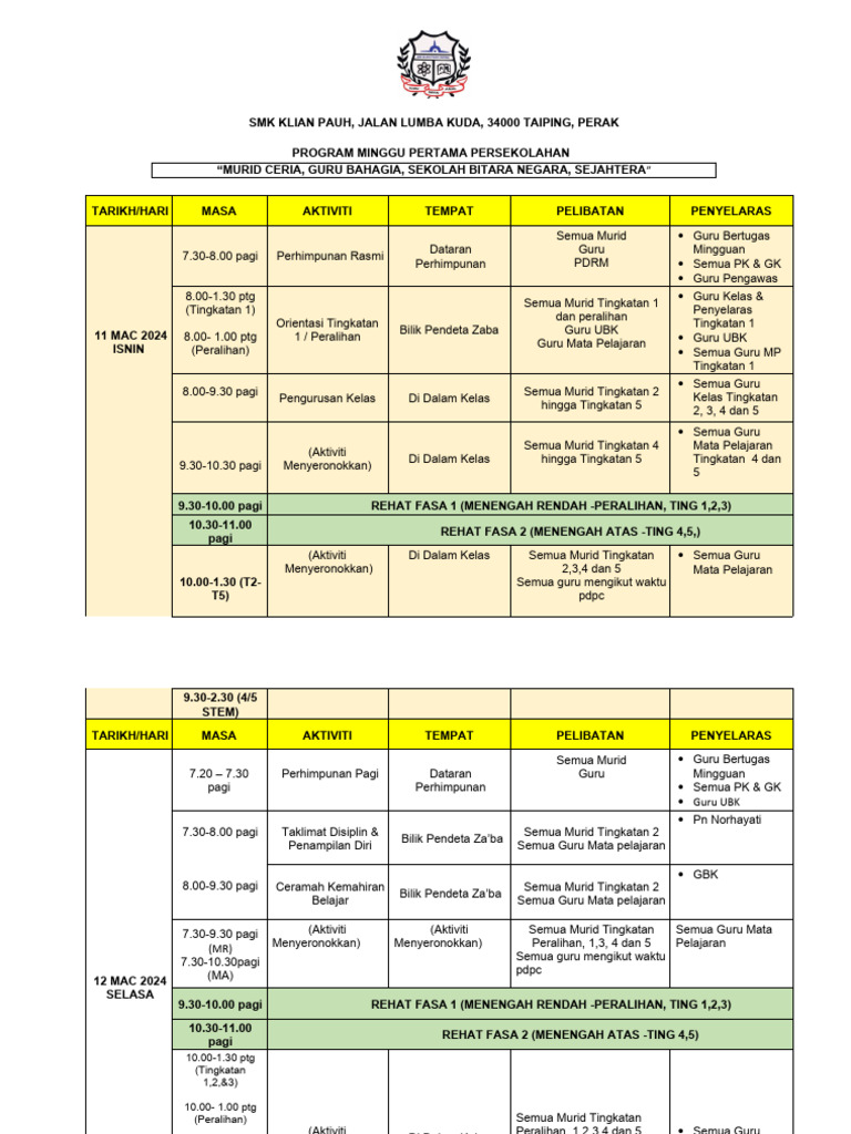 Program MG 1 SMKKP 2024 | PDF