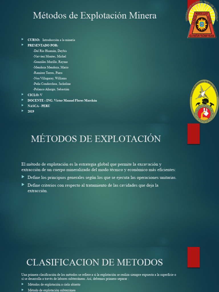 Metodos de Explotacion | PDF | Minería | Minería de superficie