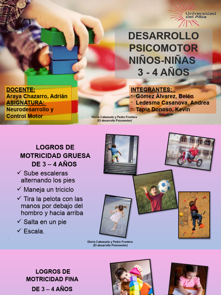 Desarrollo Psicomotor 3 A 4 Años | PDF | Sicología | Ciencia cognitiva