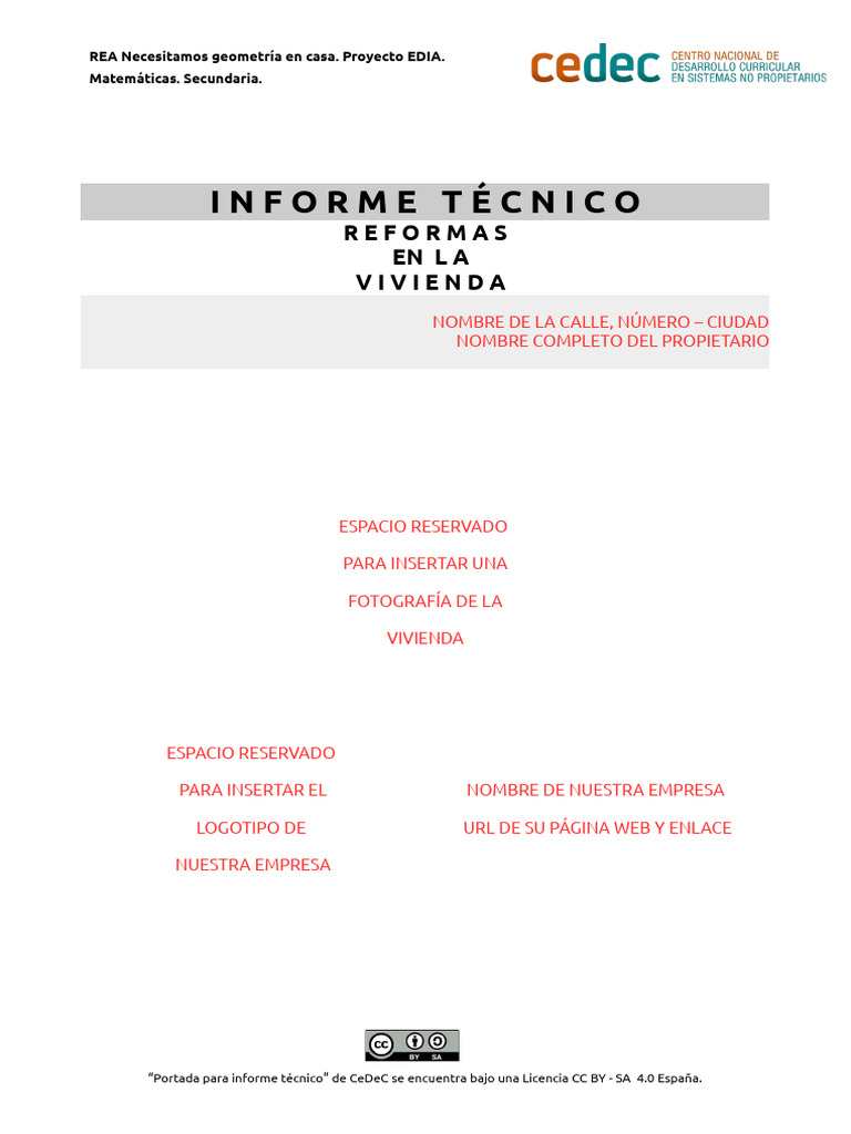 Cedec Plantilla Portada Informe Tecnico Necesitamos Geometria | PDF Cedec Plantilla Portada Informe Tecnico Necesitamos Geometria | PDF