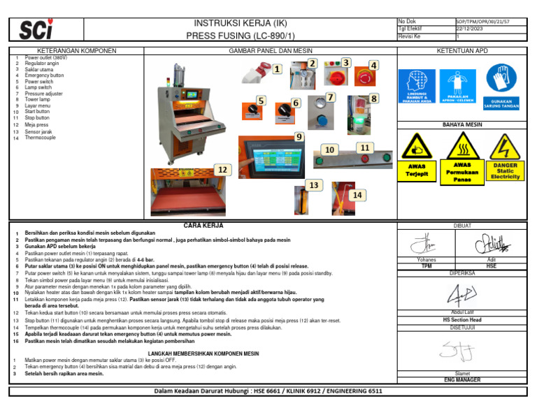 Sop - Press Fusing Usm | PDF