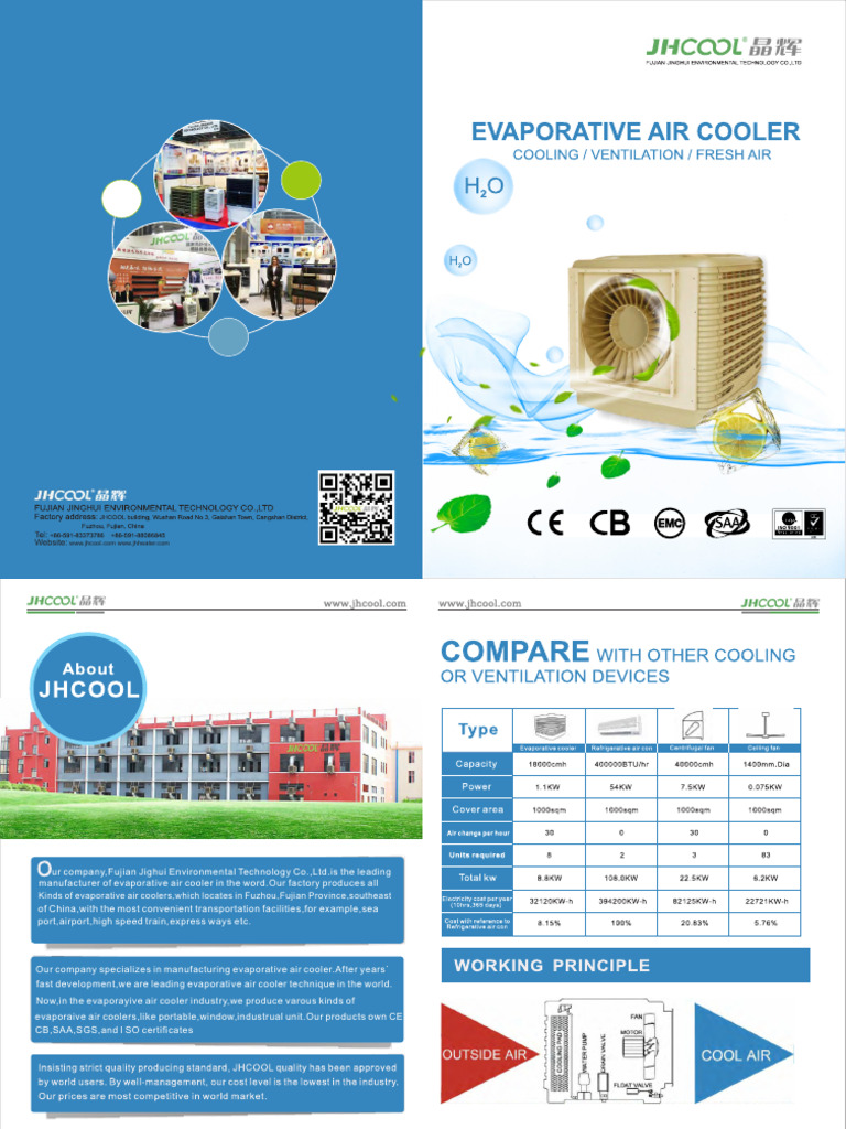 JHCOOL Industrial Air Cooler Catalog | PDF | Power Inverter | Electric ...