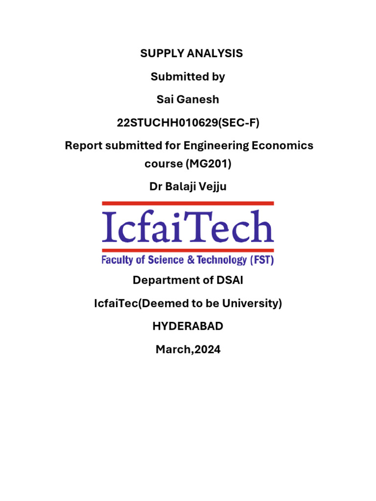 Supply Analysis | PDF | Demand | Supply (Economics)
